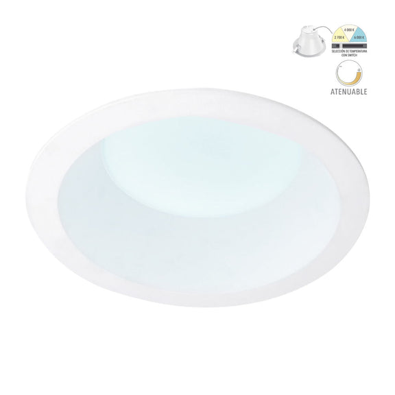 Lámpara Downlight LED Empotrable, 20 W, Luz Blanca Configurable ...