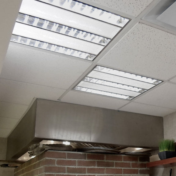 Lámpara Gabinete LED 2x2, 24 W, Luz Blanca Neutra, 3 Bases G5, No atenuable, Focos T5 incluidos ...